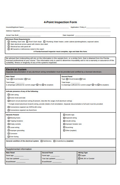 FREE 56+ Inspection Form Samples, PDF, MS Word, Google Docs, Excel