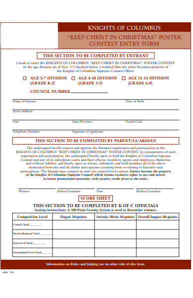 FREE 36+ Contest Entry Form Samples, PDF, MS Word, Google Docs, Excel