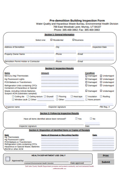 FREE 56+ Inspection Form Samples, PDF, MS Word, Google Docs, Excel
