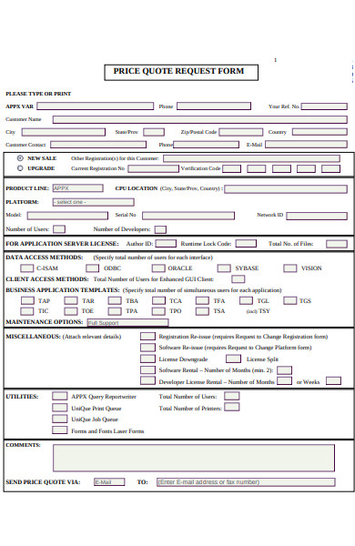 FREE 52+ Quote Forms in PDF | MS Word | Excel