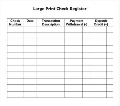 FREE 10+ Check Register Form Samples, PDF, MS Word, Google Docs