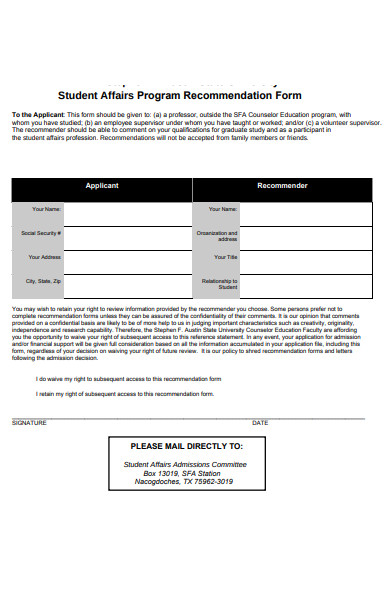 FREE 50+ Recommendation Forms in PDF | MS Word