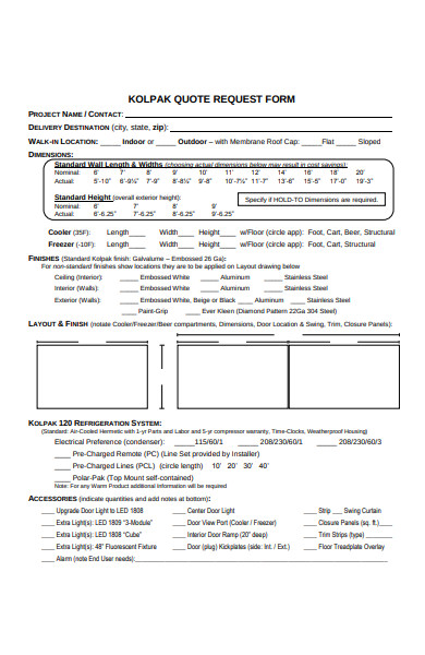 FREE 52+ Quote Forms in PDF | MS Word | Excel