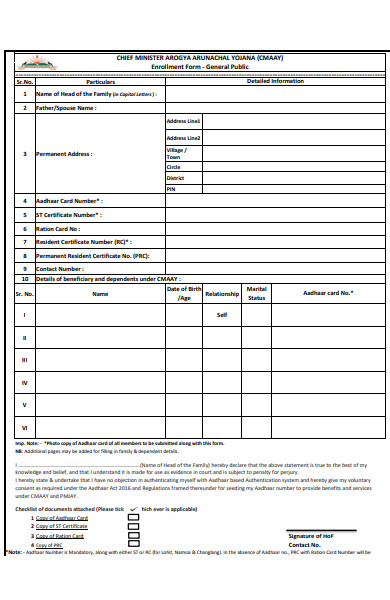 FREE 56+ Enrolment Form Samples, PDF, MS Word, Google Docs, Excel