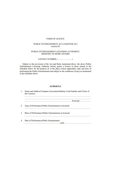 FREE 34+ Entertainment Forms in PDF | MS Word | Excel