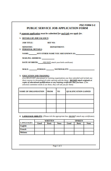 FREE 56+ Job Application Form Samples, PDF, Word, Google Docs