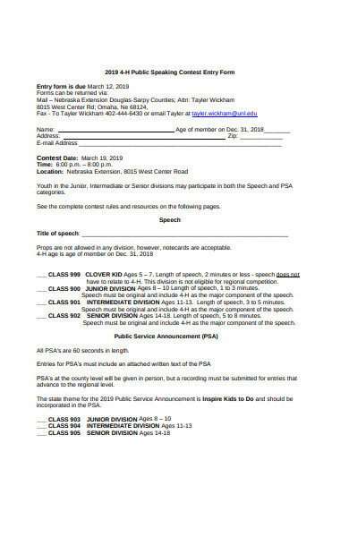 FREE 36+ Contest Entry Form Samples, PDF, MS Word, Google Docs, Excel