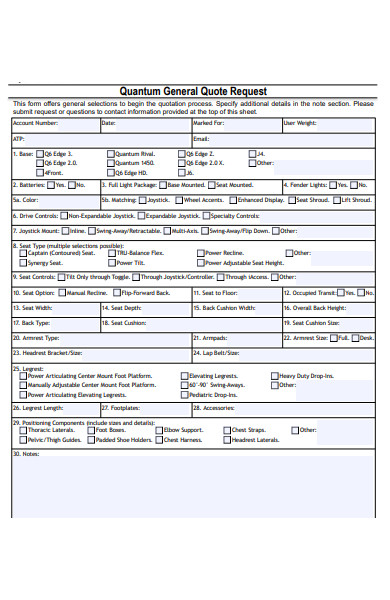 FREE 52+ Quote Forms in PDF | MS Word | Excel
