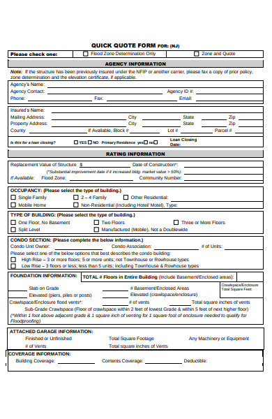 FREE 52+ Quote Forms in PDF | MS Word | Excel
