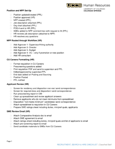 FREE 7+ Recruitment Checklist Samples in PDF