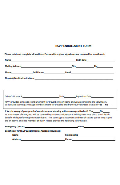 FREE 50+ RSVP Forms in PDF | MS Word