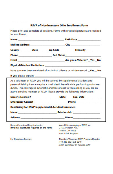 FREE 50+ RSVP Forms in PDF | MS Word