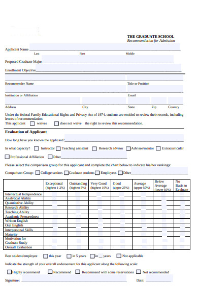 FREE 50+ Recommendation Forms in PDF | MS Word