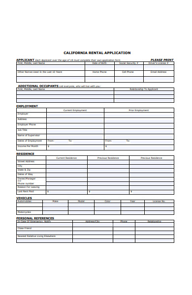 FREE 32+ Rental Application Forms in PDF | MS Word | XLS