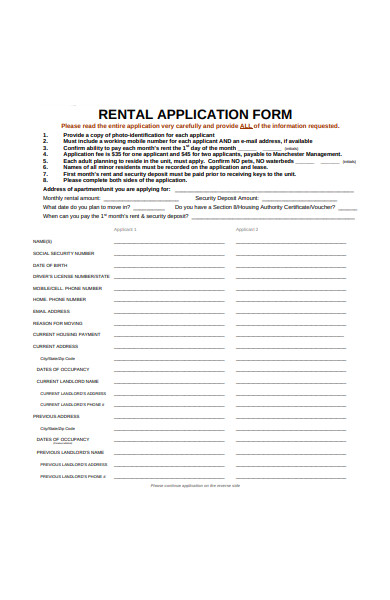 FREE 32+ Rental Application Forms in PDF | MS Word | XLS