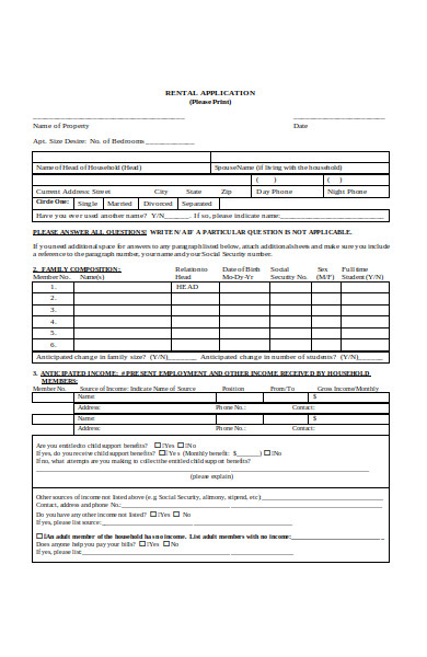 FREE 32+ Rental Application Forms in PDF | MS Word | XLS