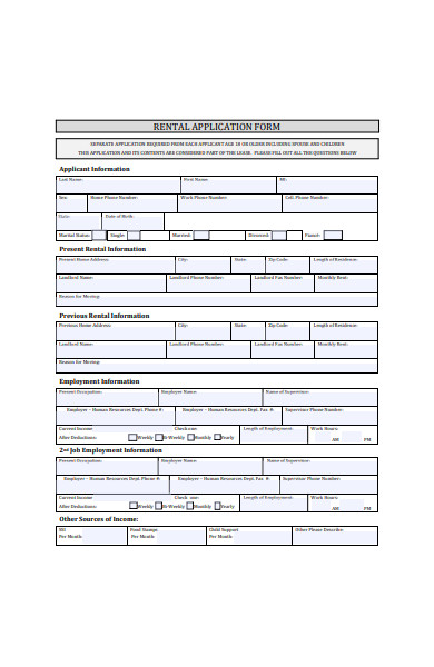 FREE 32+ Rental Application Forms in PDF | MS Word | XLS