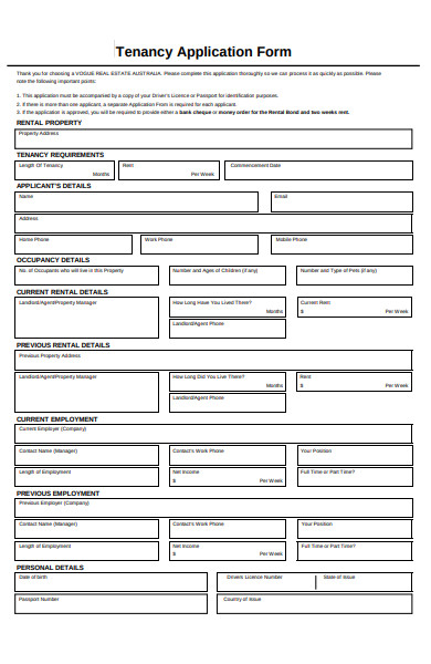 FREE 35+ Tenant Application Forms in PDF | MS Word