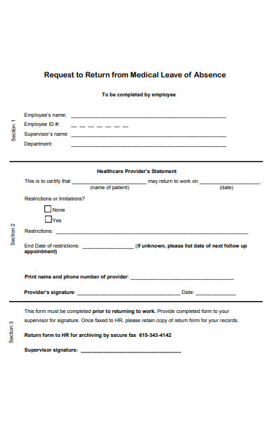 FREE 50+ Return to Work Forms in PDF | MS Word