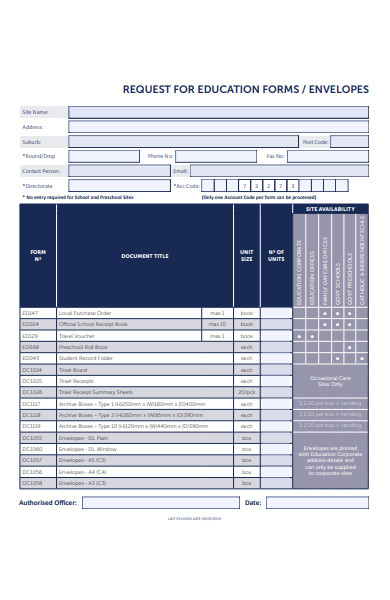 FREE 56+ Education Form Samples, PDF, MS Word, Google Docs, Excel