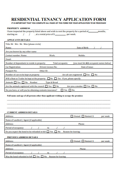 FREE 32+ Rental Application Forms in PDF | MS Word | XLS
