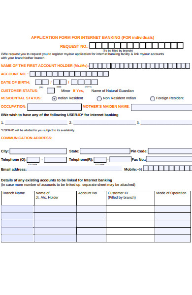 FREE 34+ Banking Form Samples, PDF, MS Word, Google Docs