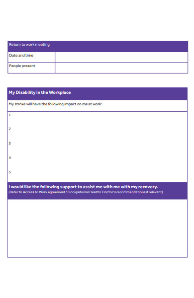 FREE 50+ Return to Work Forms in PDF | MS Word