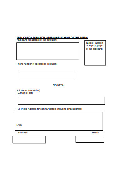 FREE 50+ Internship Application Form Samples, PDF, MS Word, Google Docs