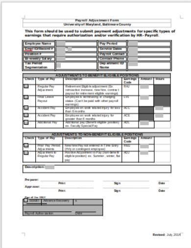 FREE 7+ Payroll Adjustment Forms in MS Word | PDF | Excel