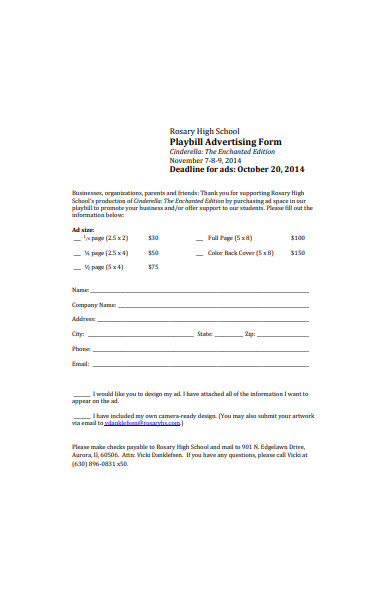 FREE 35+ Advertising Forms in PDF | MS Word | XLS