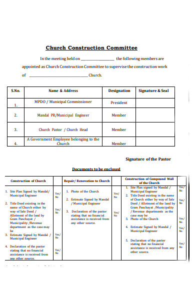 FREE 44+ Church Form Samples, PDF, MS Word, Google Docs, Excel