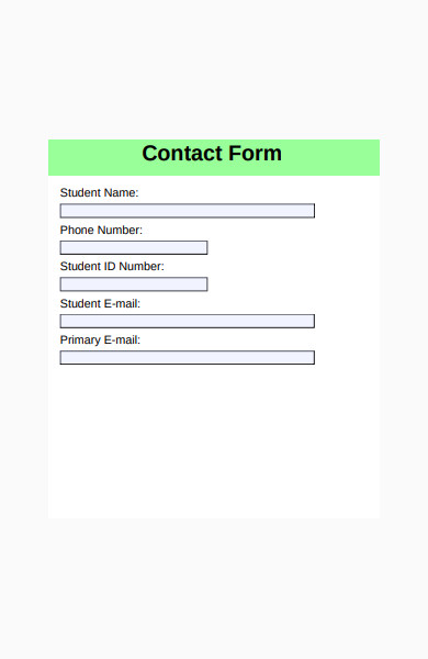 FREE 50+ Contact Forms in PDF | MS Word | Excel