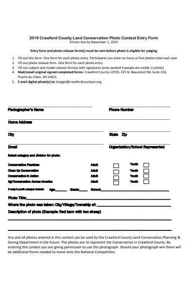 FREE 36+ Contest Entry Form Samples, PDF, MS Word, Google Docs, Excel