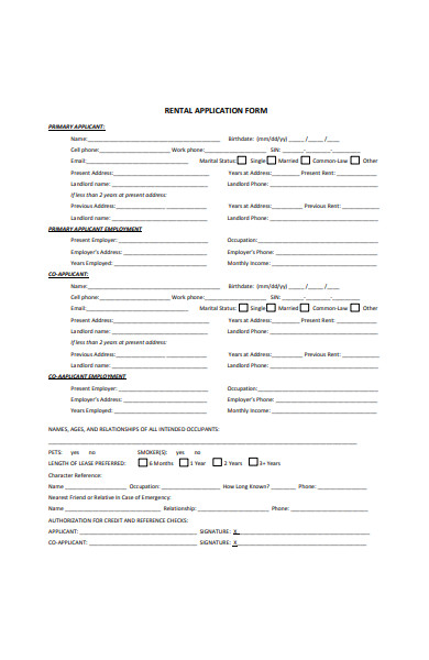 FREE 32+ Rental Application Forms in PDF | MS Word | XLS