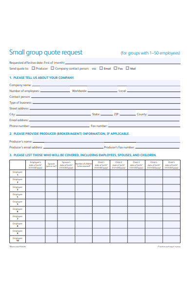 FREE 52+ Quote Forms in PDF | MS Word | Excel