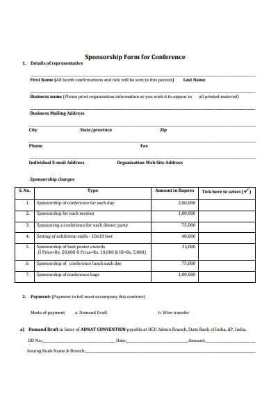 FREE 56+ Sponsorship Form Samples, PDF, MS Word, Google Docs, Excel