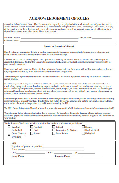 FREE 53+ Sports Forms in PDF | MS Word | Excel