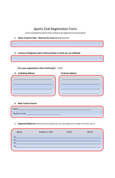 FREE 37+ Best Sports Registration Forms in PDF | MS Word | Excel