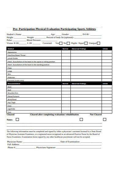 FREE 53+ Sports Forms in PDF | MS Word | Excel