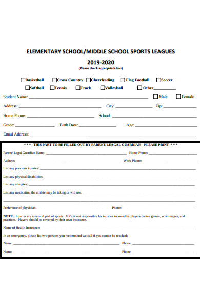 FREE 53+ Sports Forms in PDF | MS Word | Excel