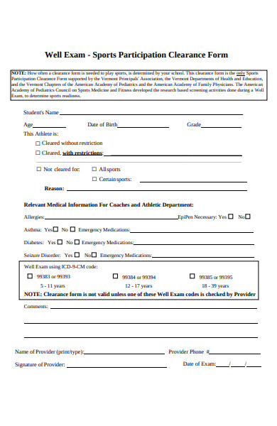 FREE 53+ Sports Forms in PDF | MS Word | Excel