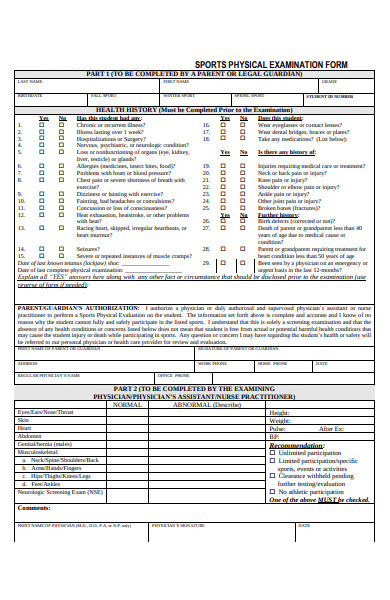 FREE 53+ Sports Forms in PDF | MS Word | Excel