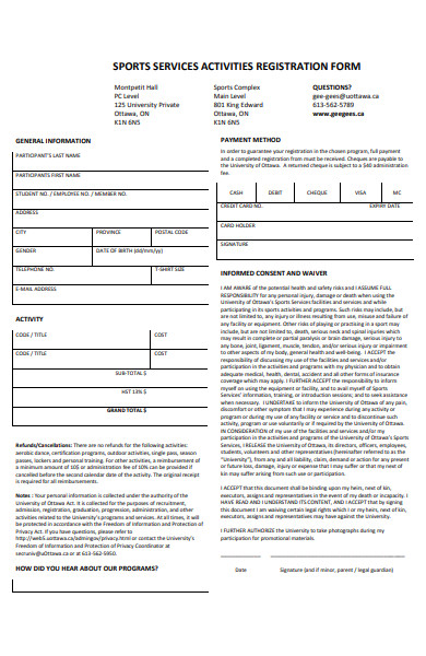 FREE 37+ Best Sports Registration Forms in PDF | MS Word | Excel