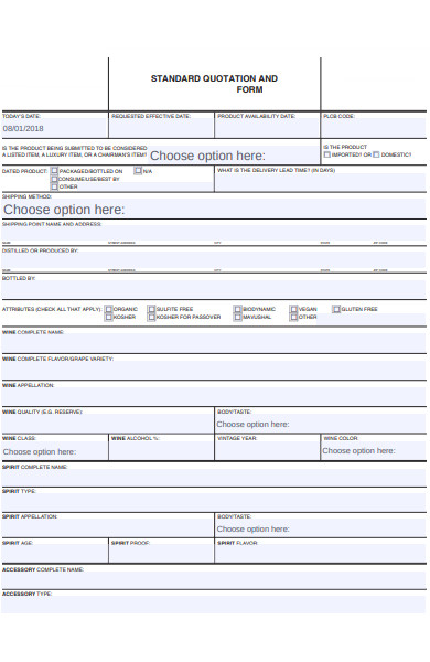 FREE 52+ Quote Forms in PDF | MS Word | Excel