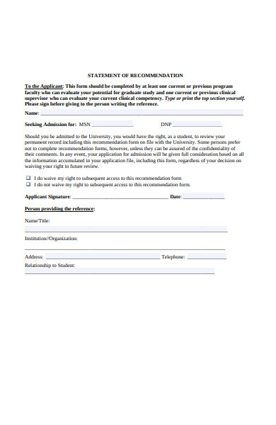 FREE 50+ Recommendation Forms in PDF | MS Word