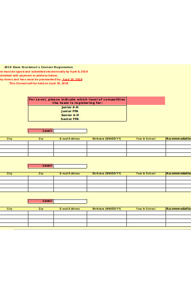 FREE 32+ Contest Entry Forms in PDF | MS Word | Excel