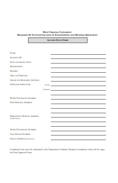 FREE 43+ Alumni Forms in PDF | MS Word | Excel