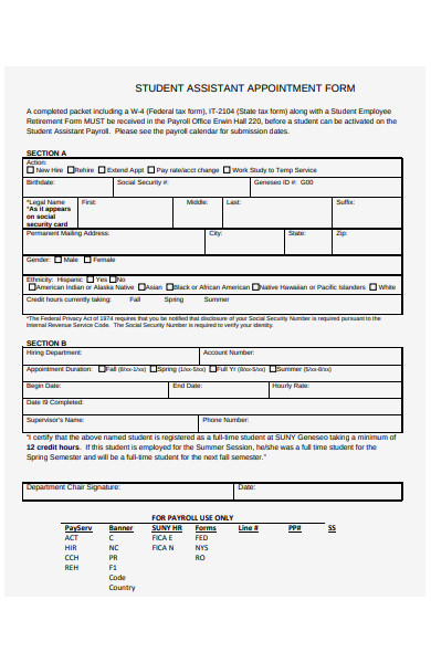 FREE 56+ Appointment Form Samples, PDF, MS Word, Google Docs