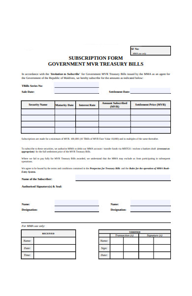 FREE 52+ Subscription Forms in PDF | MS Word | Excel