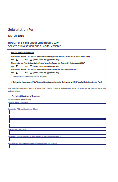 FREE 52+ Subscription Forms in PDF | MS Word | Excel